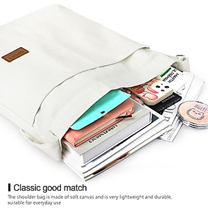 Durable Canvas Tote Bag with External Pocket Design, Stylish Appearance, Adjustable Shoulder Strap (White)