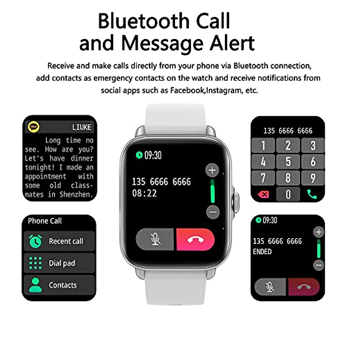 Smart Watch (Answer/Make Call), 1.7" Smartwatch Fitness Tracker for Android and iOS Phones with Heart Rate Sleep Tracking, 28 Sport Modes, Blood Oxygen, Ai Voice Control,Fitness Watch for Women Men