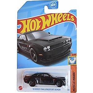 Hot Wheels '18 Dodge Challenger SRT Demon, Muscle Mania 6/10 [Black] 151/250
