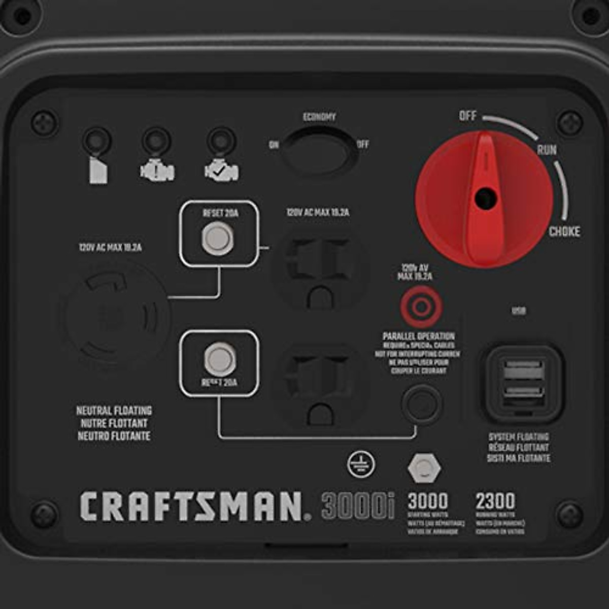 Craftsman C0010030 3,000-Watt Gas-Powered Portable Generator - Reliable & Versatile - Quiet Operation - Ideal for Outdoor Activities - Powered by Generac - 50 State/CARB Compliant