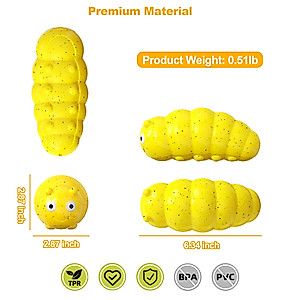 HONGEZEY Dog Toys for Aggressive Chewers, Interactive Squeaky Dog Toys, Indestructible Dog Chew Toy for Training and Cleaning Teeth, Durable Elasticity Dog Toys for Small Medium Large Breed (Yellow)