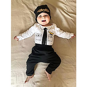 COSLAND Baby Boys Pilot Outfit Infant Halloween Novelty Pant Sets 3-6 Months