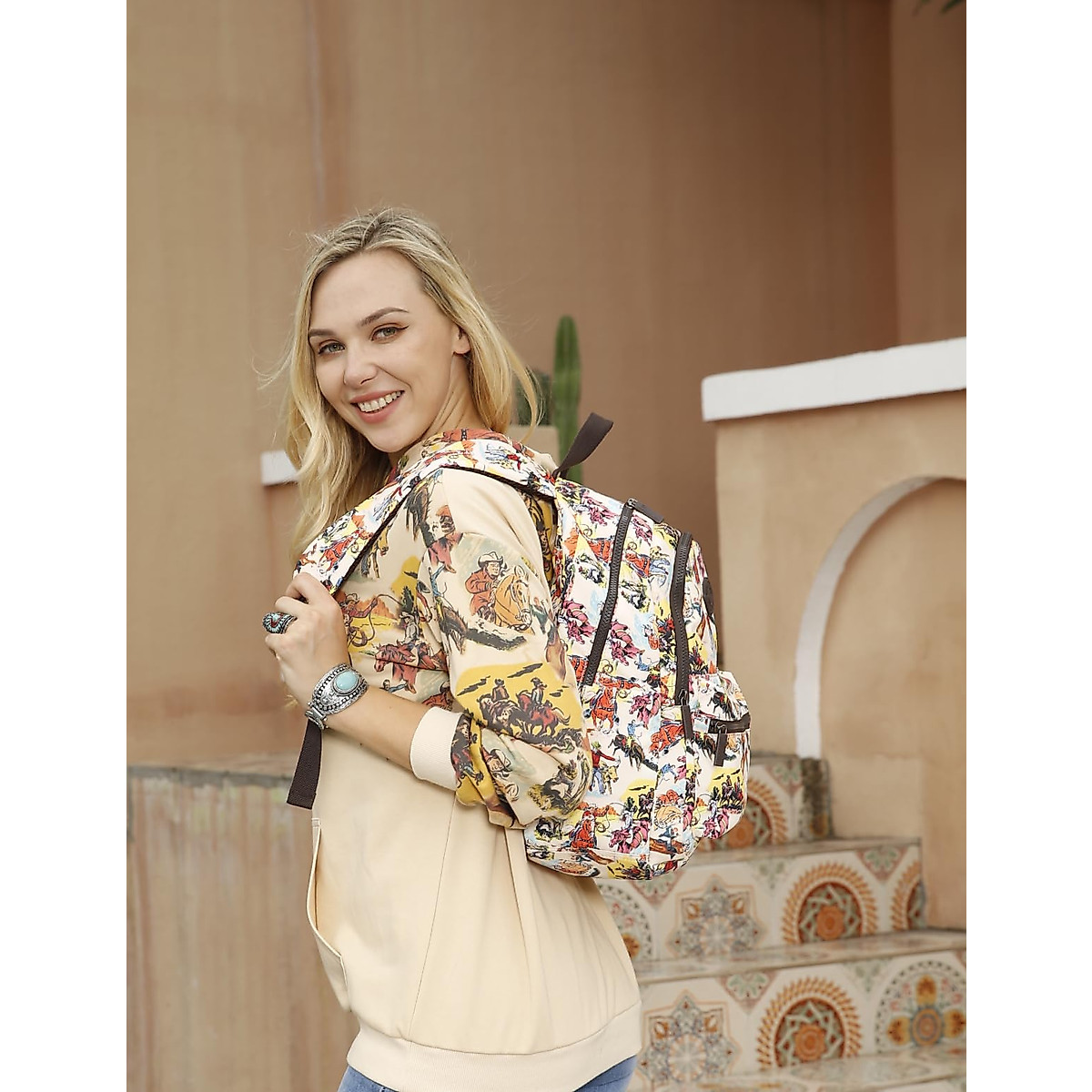 Montana West Travel Backpack for Women School Bookbag for College Student Western Rucksack with Laptop Compartment