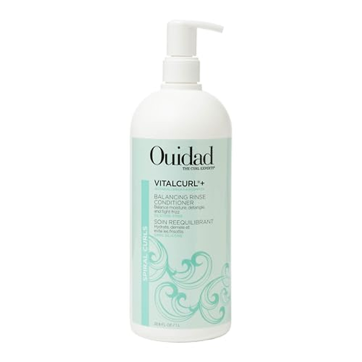 OUIDAD Vitalcurl+ Balancing Rinse Conditioner Liter Size, 33.8 Fl Oz