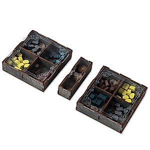 SMONEX Wooden Organizer Suitable for Storage Scythe Base Game, Invaders from Afar Expansion and Promo Packs - Kit Token Box Card Insert