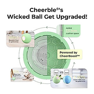 Cheerble Smart Interactive Dog Toy, Wicked Ball PE, Automatic Moving Bouncing Rotating Ball, Active Rolling Ball for Medium and Large Dogs Boredom, Peppy Pet Ball with LED Lights, Fun Birthday Gift