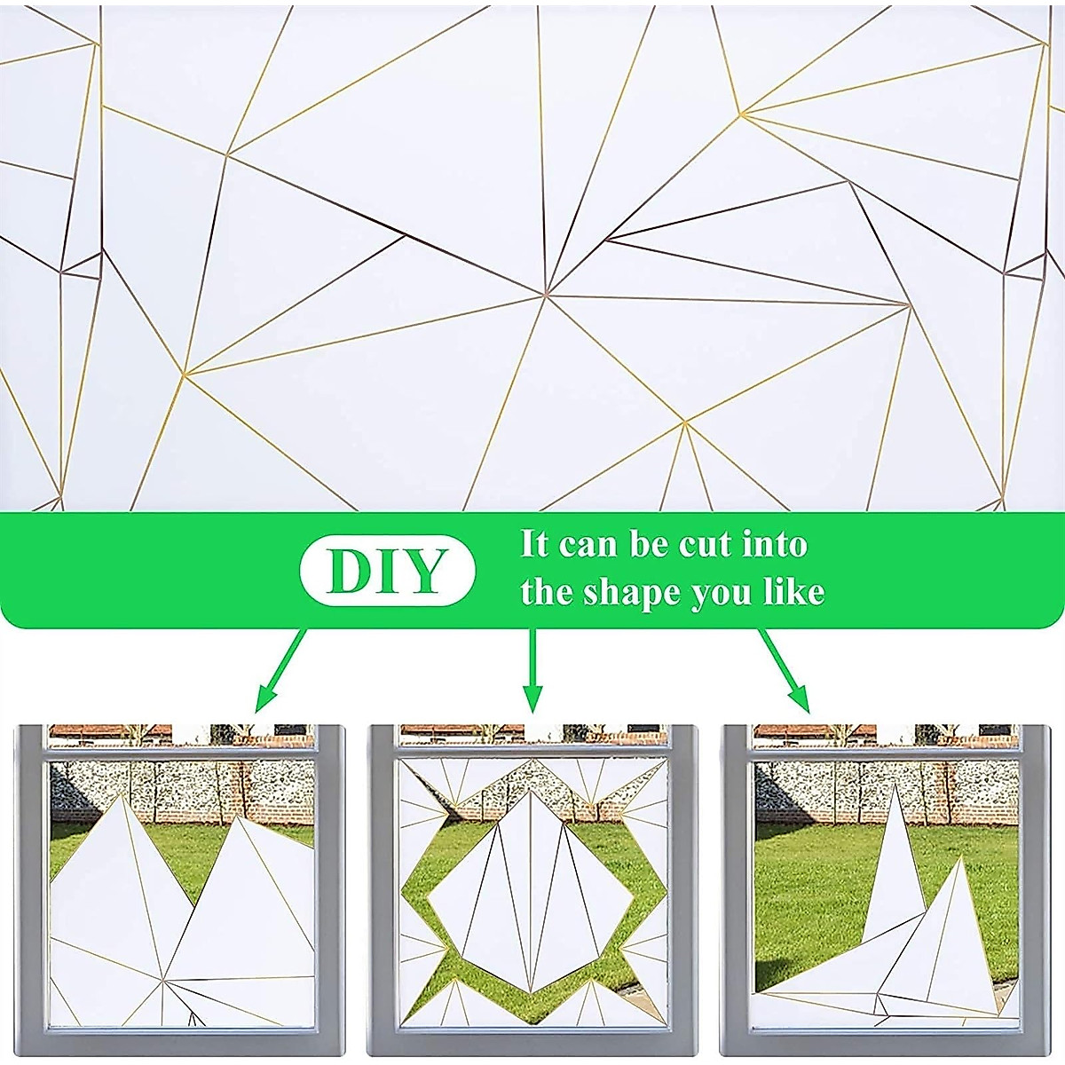 Window Film Window Decal Window Privacy Film Frosted Glass Window Clings, Static Cling Adhesive Stained Glass Vinyl Film for Home Heat Control Window Stickers Privacy Window Decal (Size : 60x100 cm)