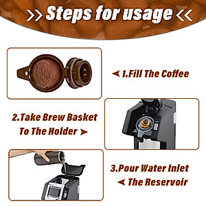 Single Serving Ground Coffee Brew Filter/Holder Basket for Hamilton beach flexbrew replacement parts 49957 49974 49976 49979 49957 49954 49947 49940 49950 49966 49968 Reusable coffee filter Brown (2)