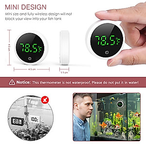 LOFICOPER Aquarium Thermometer, Digital Fish Tank Thermometer, Stick-on Reptile Thermometer with LED Touch Screen, Battery, for Fish, Aquatic Pets, Axolotl, Turtle, ℉