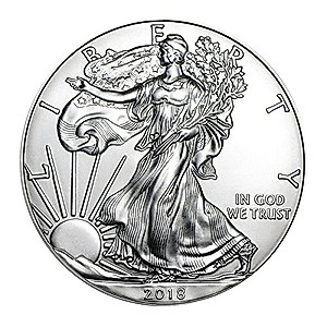 2018 American Silver Silver With Genuine US Mint Gift Box - ASE .999 Fine Silver Dollar Brilliant Uncirculated