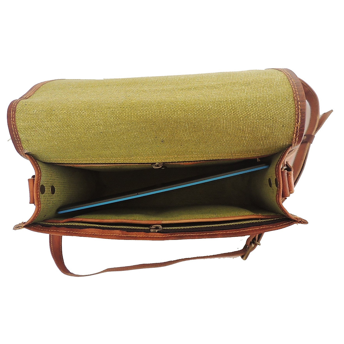 Goat Leather Cross Body Vintage Style Shoulder Bag 11 Inch Small Travelling Bag for Women & Men, Brown