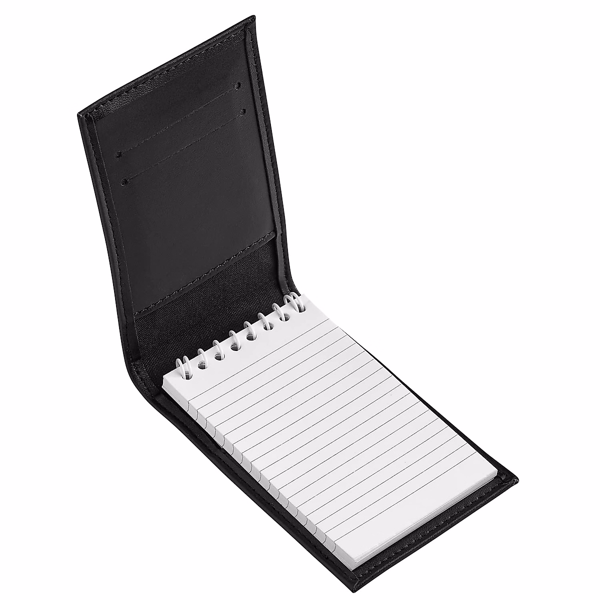 Black Leather Pocket Notepad Holder for 3x5 Inch Memo Pad Holder D and K Police Pocket Notebook, 1 3x5 Inch Lined Notepad Included