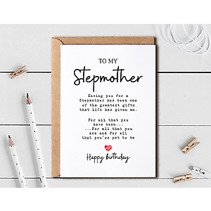 To My Stepmother - Stepmother Birthday Card - Stepmother Is The Greatest Gifts In My Life - Birthday Card For Stepmother - Gift For Stepmother Card