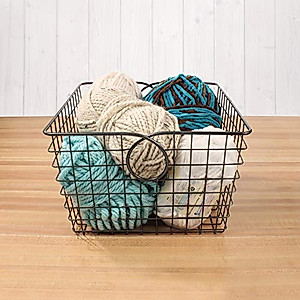 Spectrum Teardrop Wire Large Basket (Industrial Gray) - Storage Bin & Décor for Bathroom, Closet, Pantry, Under Sink, Toy, Shelf, Kitchen, & Nursery Organization (Pack of 2)