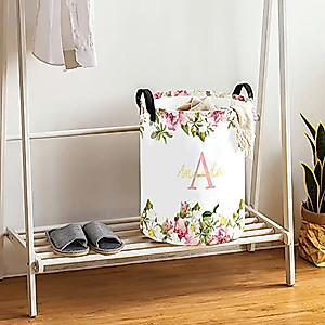 Personalized Baby Laundry Basket Custom Nursery Hamper with Names for Girl Foldable Storage Organizer with Handle