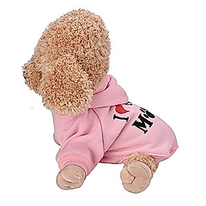 Clothes for Teacup Cotton Small T-Shirt Puppy Fashion Sweatshirt Costume Pet Blend Pet Small Dog Clothes Hooded Shirt Fleece Puppy Coat Apparel (Medium, Pink)