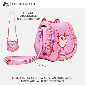 Danielle Nicole Care Bears Crossbody Bag, Love-A-Lot Bear Purse, Pink