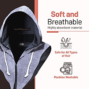 AllSportsHeadGear Head Towel, Absorbent Cooling Hoodie Towel with Internal Pockets for Ice and Heat Packs, Cooling Towels for Athletes, Soft, Breathable Sweat Towel for Gym, Daily Use and More, Gray