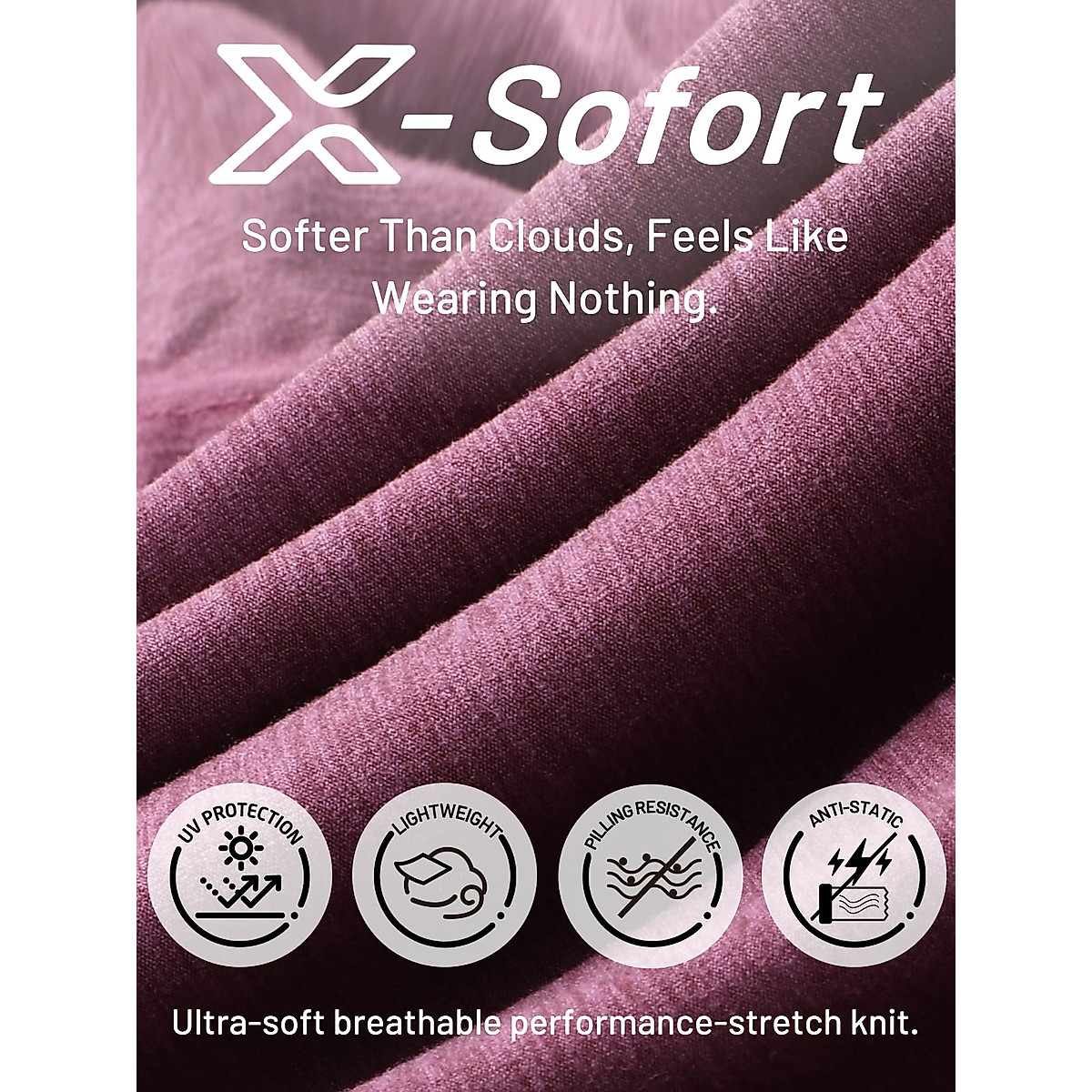 MIER Men's Soft Long Sleeve T Shirts for Workout, Running, Gym, Casual, Athletic Crew Neck Lightweight Dry Fit T-Shirts, Plum Heather, L