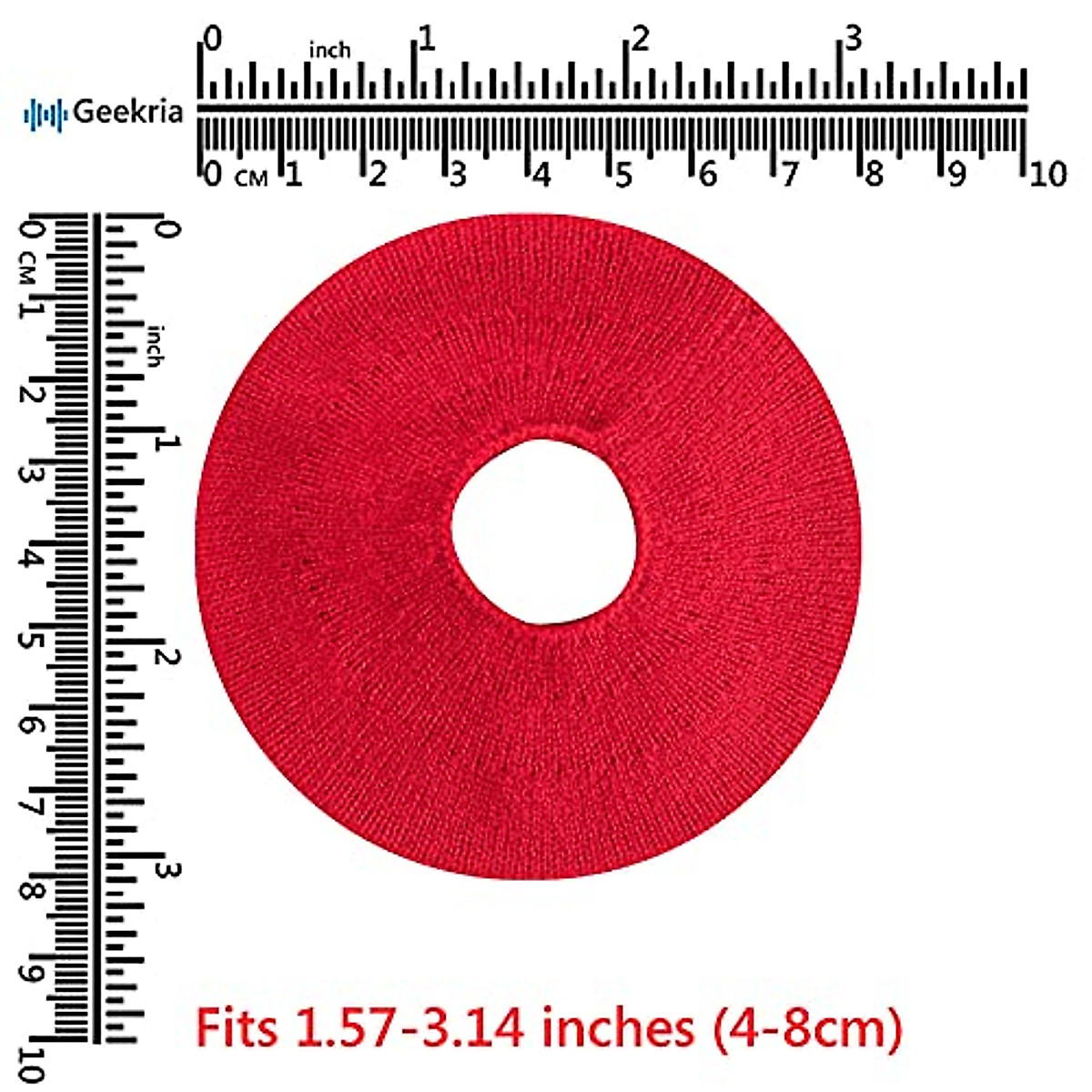 Geekria 2 Pairs Knit Fabric Headphones Ear Covers/Washable & Stretchable Sanitary Earcup Protectors for On-Ear Headset Ear Pads, Sweat Cover for Warm & Comfort (S/Red)