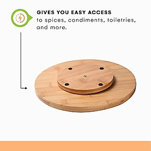Prosumer's Choice Bamboo Lazy Susan Spinning Organizer Turntable - 10x10-Inch Revolving Condiment and Spice Rack - Multipurpose Rotating Bamboo Wood Organizer for Kitchen Countertop or Bathrooms