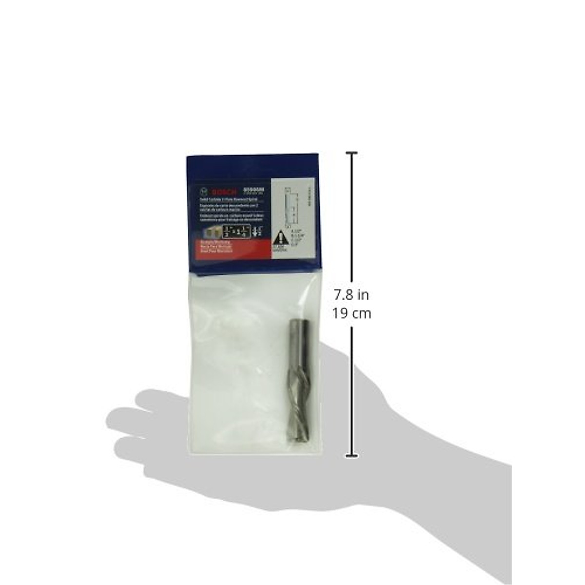 BOSCH 85906M 1/2 In. x 1-1/4 In. Solid Carbide 2-Flute Downcut Spiral Bit