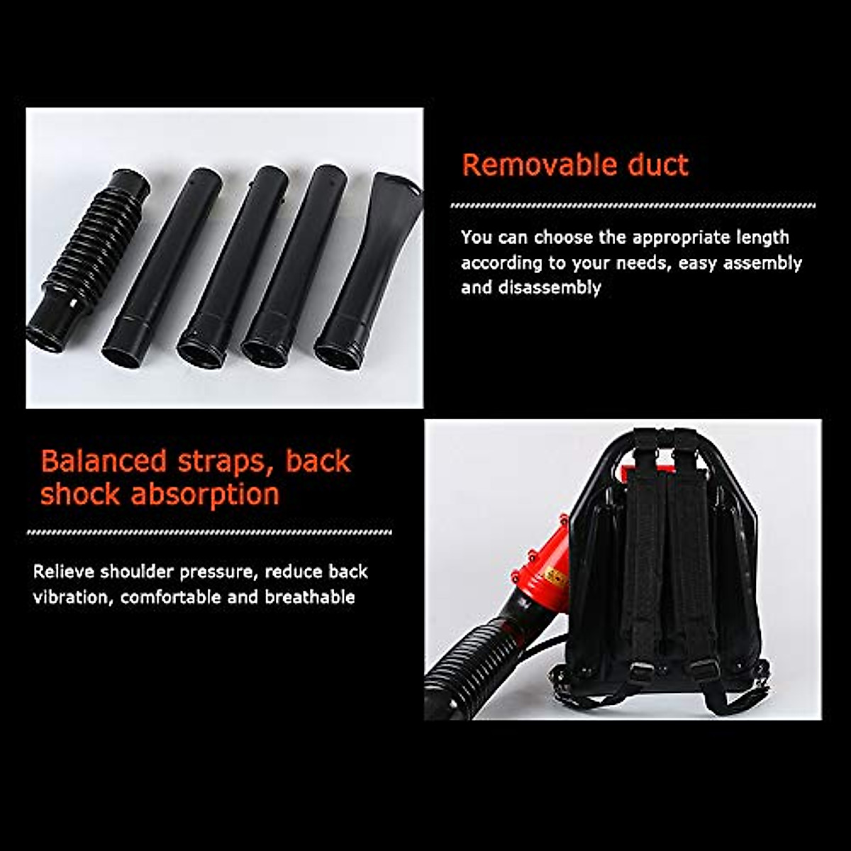 Commercial Backpack Leaf Blower Machine Gas Powered Snow Blower 2 Strokes Engine Lightweight for Yard Road Cleaning Garden Lawn Care Tools (42.7CC)