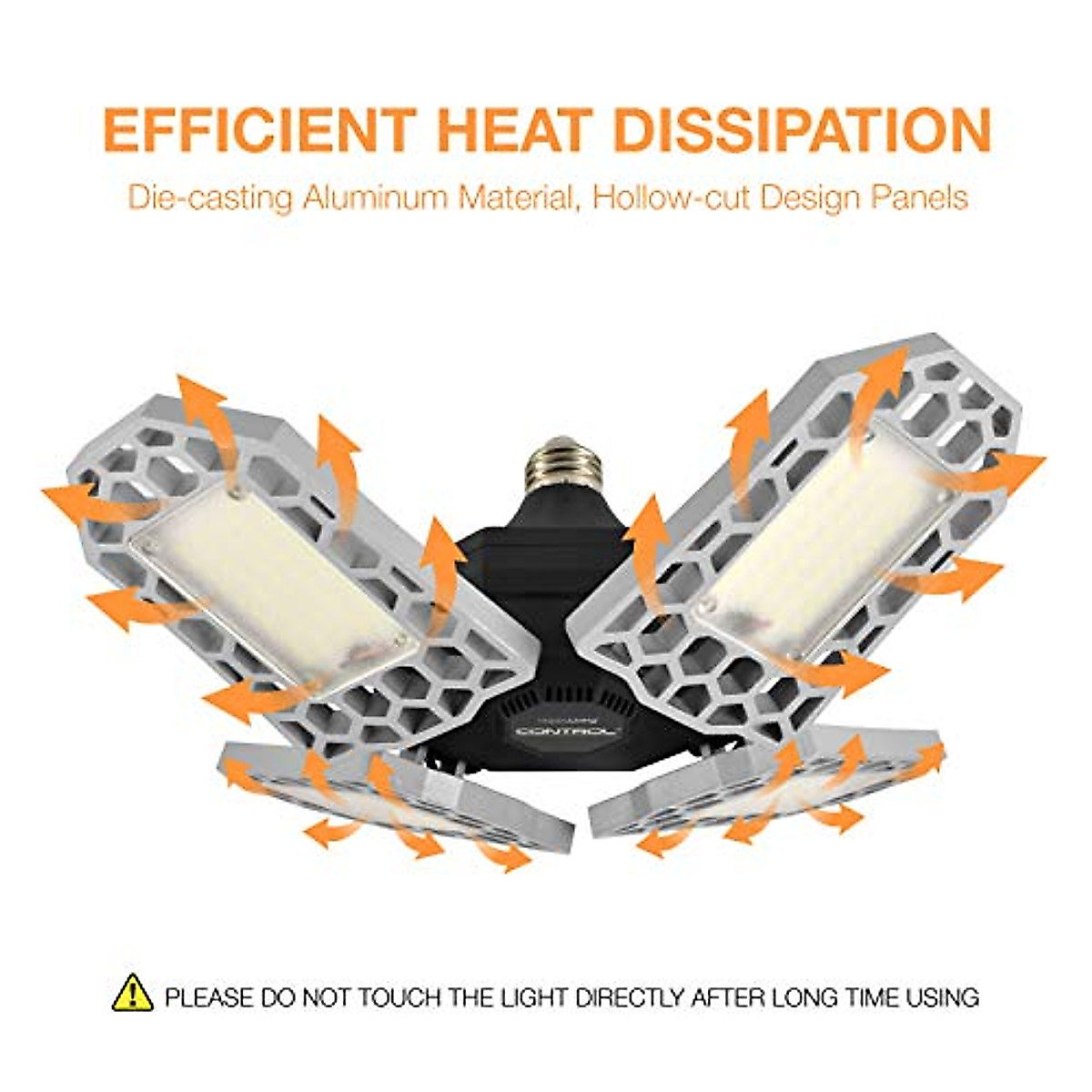 2 Pack LED Garage Lights, 145W 16500 Lumens Deformable Garage Ceiling Lighting, 6000K Daylight with Four Leaf Garage Ceiling Light Fixture E26/E27 LED Shop Light for Barn Basement Workshop Warehouse