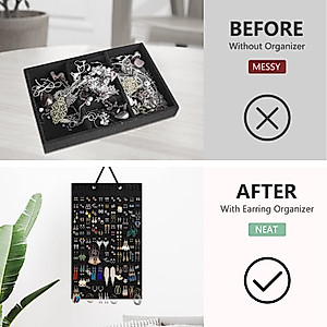 AinsListy Earring Organizer Hanging Earring Holder, Holds Up To 330 Pairs, Soft Felt Wall Mount Earring Display Holder Stud Earrings Organizer for Women Girls - 1 Pack (Include Metal Hook and Rope)