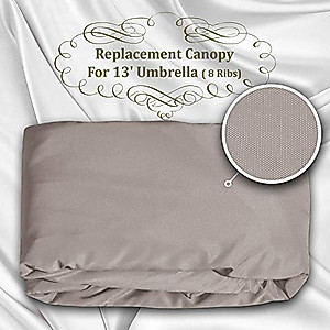 BenefitUsa Umbrella Cover Canopy 13ft 8 Rib Patio Replacement Top Outdoor-taupe