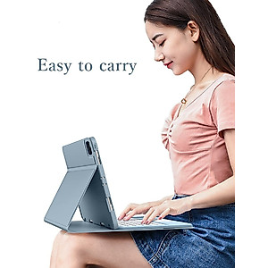 YEEHi iPad 10.9" 10th Generation 2022 Touchpad Keyboard Case Retro Round Key with Mouse Cute Color Keyboard with Trackpad Detachable Touch Keyboard iPad 10 10.9 Cover (Pink)