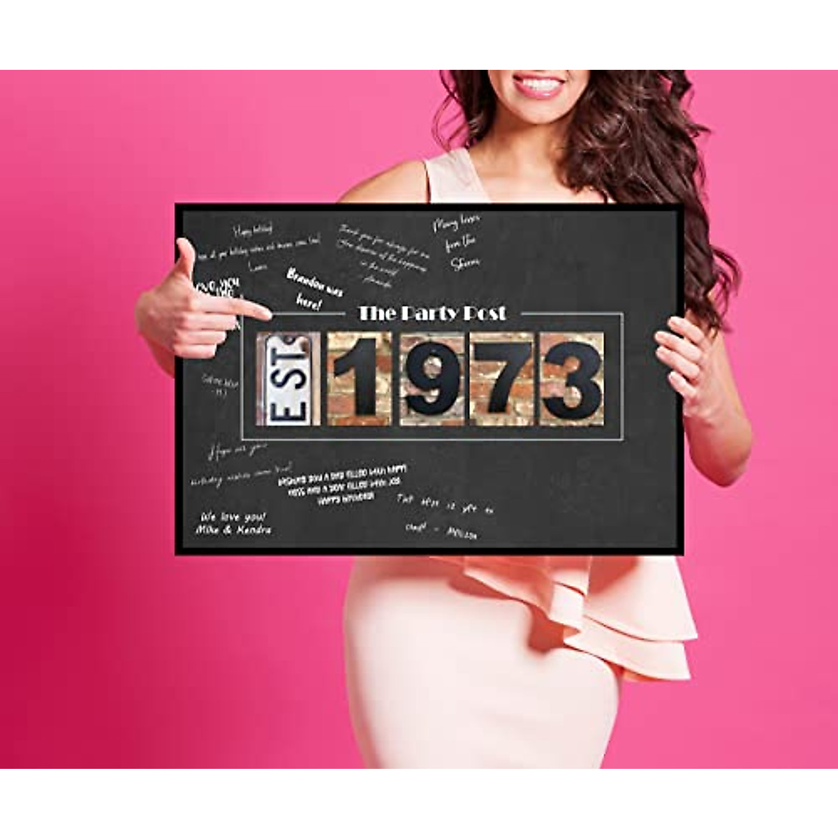 50th Birthday Party Decorations - Chalkboard Guest Book Alternative Poster. 11x17 Party Sign for Him or Her Turning 50 Years Old. Signing Board for Women or Men. Rustic Wall Art Banner for Wishes