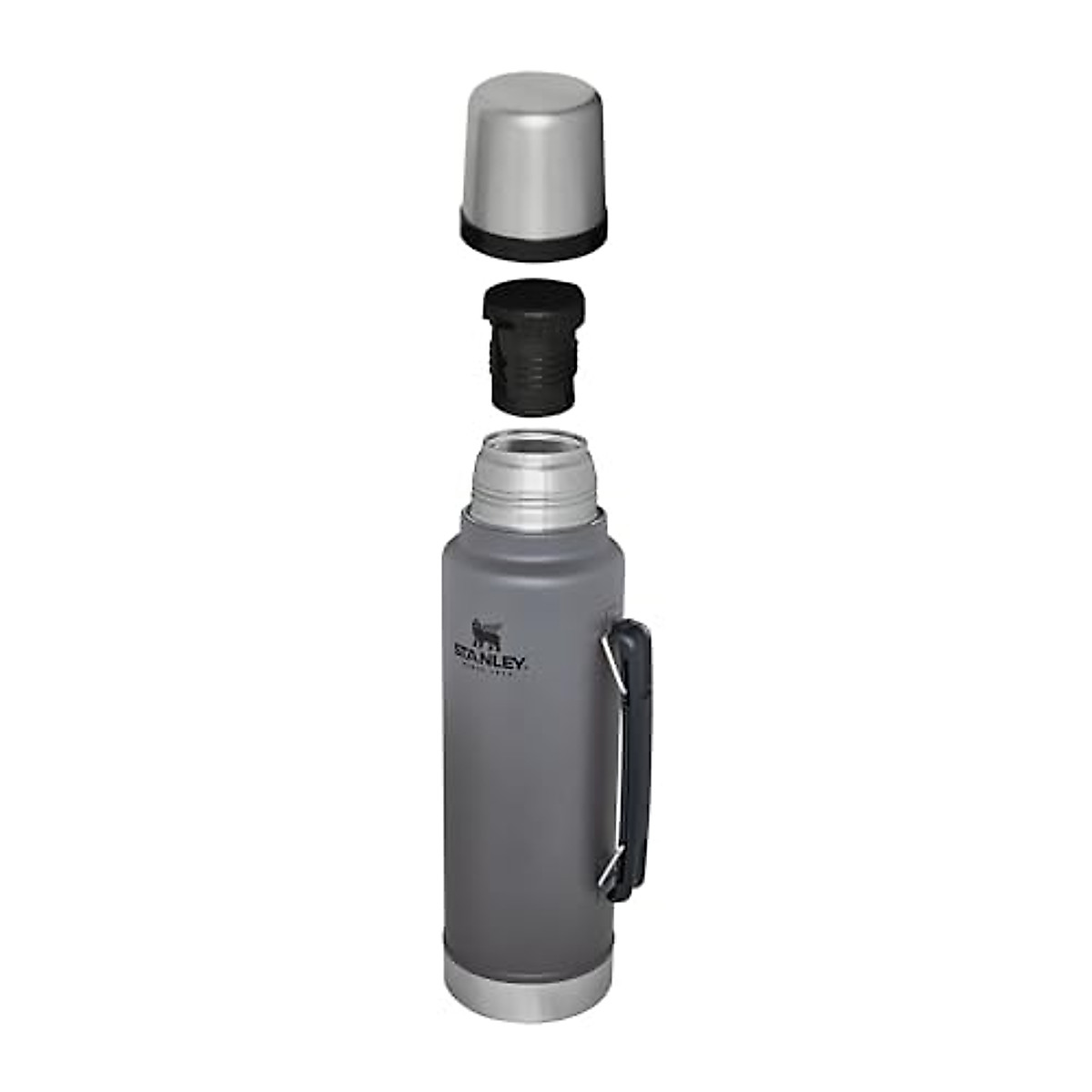 Stanley Classic Vacuum Insulated Wide Mouth Bottle - Charcoal - BPA-Free 18/8 Stainless Steel Thermos for Cold & Hot Beverages - 1.5 QT