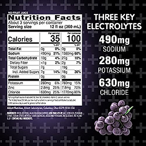 Pedialyte AdvancedCare Pedialyte AdvancedCare Plus Electrolyte Drink with 33% More Electrolytes and Has PreActiv Prebiotics, Iced Grape, 1 Liter, 4 Count