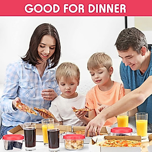 Sieral 36 Pack 8 oz/ 250 ml Reusable Small Plastic Freezer Storage Container Twist Top Deli Jars with Screw Lid for Food Round Wide Mouth Lunch Snacks Cup, Freezer Dishwasher Safe (Red)