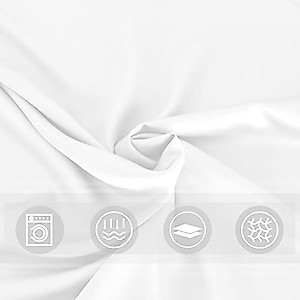 MCO Bedding Twin Bed Sheets Set - 100% Bamboo Sheets - Cooling Breathable Bedding Set with 16" Deep Pocket (3 Pieces, Twin, Warm White)