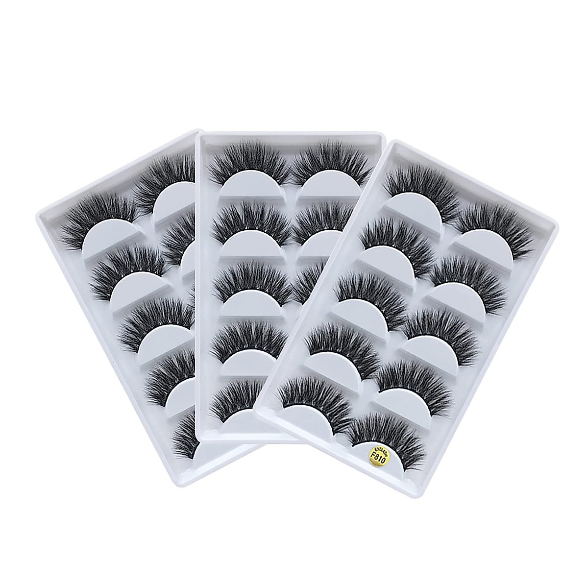 HIPRETTYUS 15 Pairs 3D Mink False Lashes, Wholesale Handmade Reusable 3D Faux Mink Fake Eyelashes, Wispy Long Full Natural Pack…