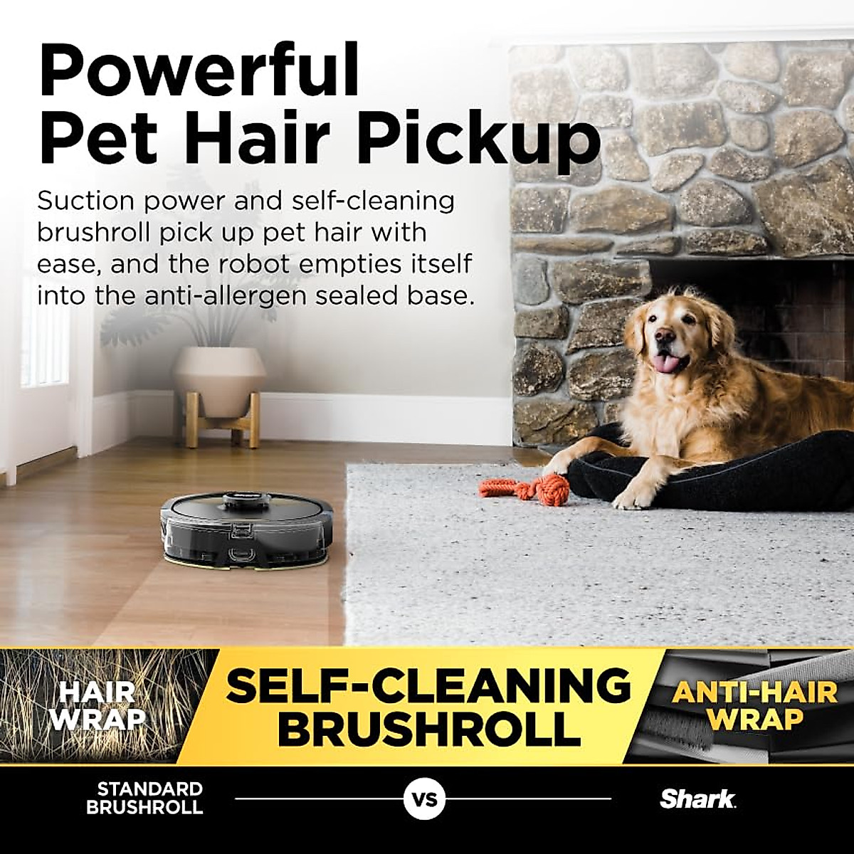 Shark AV2610WA AI Ultra 2in1 Robot Vacuum & Mop with Sonic Mopping, Matrix Clean, Home Mapping, HEPA Bagless Self Empty Base, CleanEdge Technology, for Pet Hair, Wifi, Works with Alexa, Black/Gold