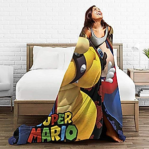 Taodfng Mar-Io Vs Bow-Ser Blanket Flannel Summer Air Conditioner Super Soft Plush Fleece Throw Blanket Home Bed Sofa All Season 60"" X50