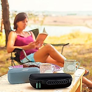 C CALYCO Portable Hard Travel Case for Bose SoundLink Flex Wireless Speaker, Travel Storage Case with Mesh Pockets for SoundLink Flex Speaker and Accessories (Black, Case Only)