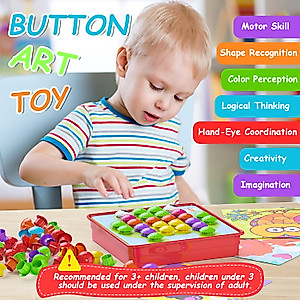 Geekper Button Art Toys for Toddlers with 34 Pictures and 130 Buttons