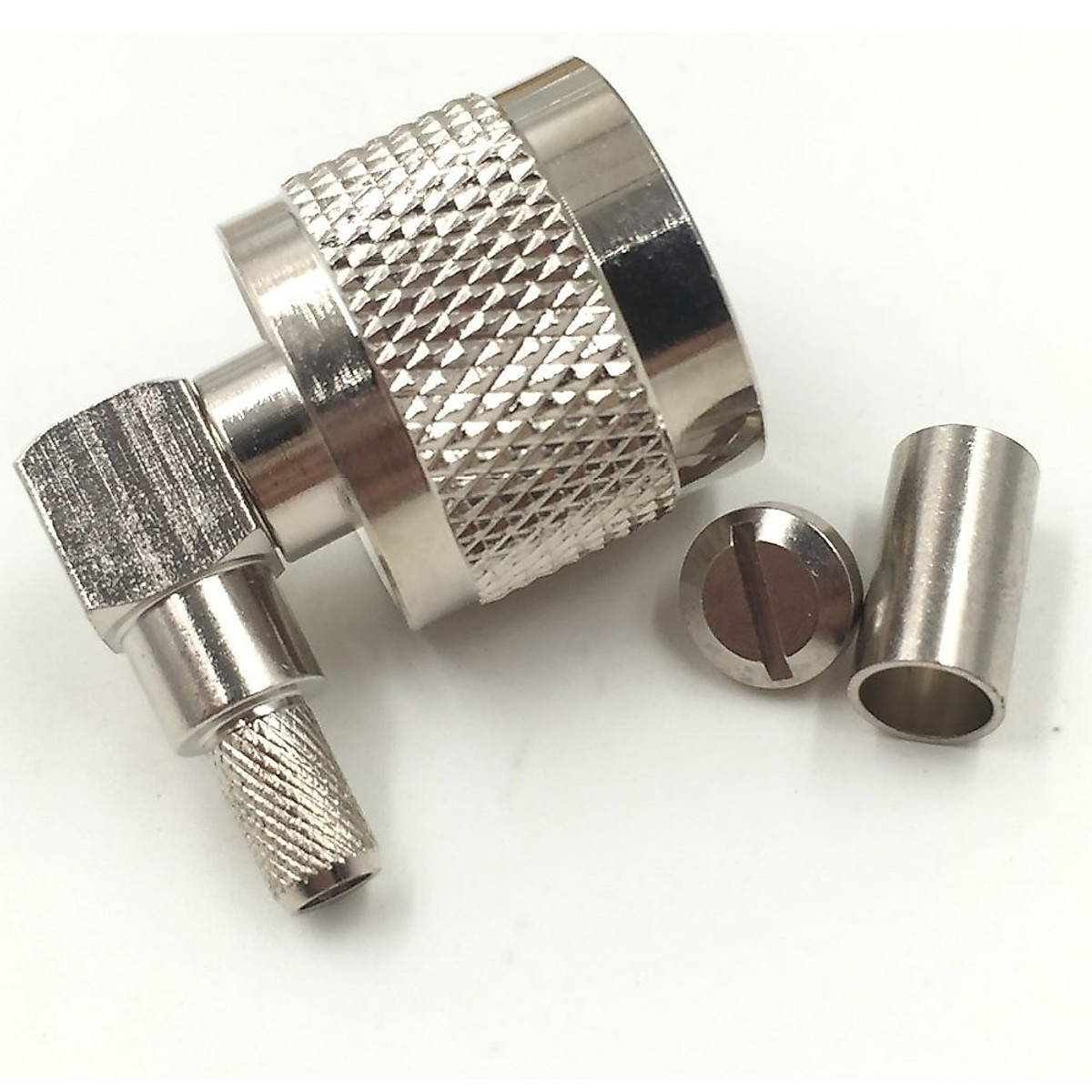 DONG Connector PL259 UHF Male Crimp 90 Degrees Angle RG58 RG142 LMR195 RG400 Right Angle