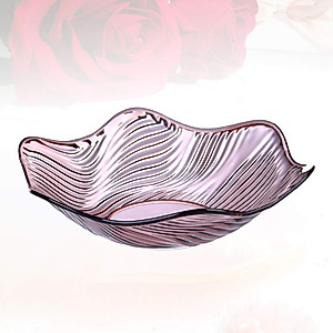 DOITOOL Salad Bowl for Lunch Plastic Crystal Fruit Plate Flower Design Snack Nut Dish Wave Edge Candy Holder Salad Bowl for Home (Purple)