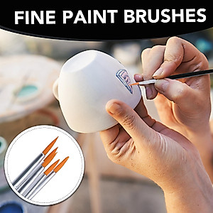 AROIC Small Paint Brushes Bulk,200 Pcs Black Nylon Hair Paint Brushes with Flat and Round Pointed Acrylic Paint Brush Kits,craft paint brushes for oil watercolor Face Artist And Kids Professional Kits