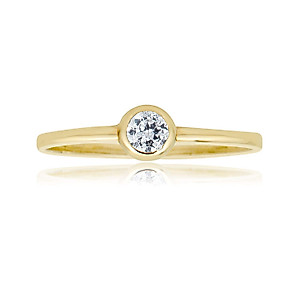 AVORA 10K Yellow Gold Bezel-set 1/10 ct. Simulated Diamond CZ Stackable Midi Ring - Size 8 - Size 8