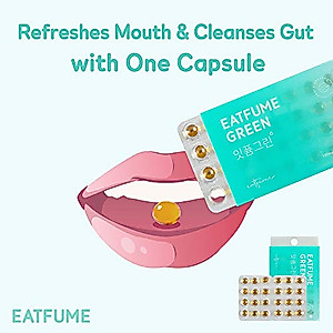 EATFUME Breath Freshener - Vegetarian capsules for mouth and gut, Individual Pack | Bad Breath Saver with Natural Fruity Peppermint, Rosemary, Lemon Oils (4 Flavors, 0.6oz) (4 Pack)