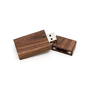 5 Pack Rectangle Walnut Wood 2.0/3.0 USB Flash Drive USB Disk Memory Stick with Wooden (3.0/32GB)
