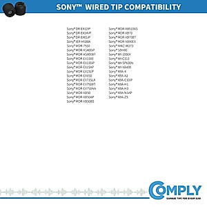 COMPLY Isolation Plus Replacement Noise Reducing Earbud Tips with WaxGuard for SONY MDR-XB50AP, XBA-Z5, MDR-EX1000, XBA-A2, MDR-EX1000, WI-1000X, WI-C-400, and More Earphones (S/M/L, 3 Pairs)