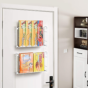 2 Pack- Simple Trending Over the Door/Wall Mount Cabinet Door Organizer Holder in Kitchen or Pantry for Cutting Board, Aluminum Foil, Cleaning Supplies, White