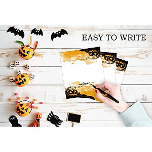 25 Pack Halloween Tent Place Cards, Place Cards for Table Setting, Folded Eggshell Paper Name Tent Cards for Halloween Holiday Dinner Decorations - HW03